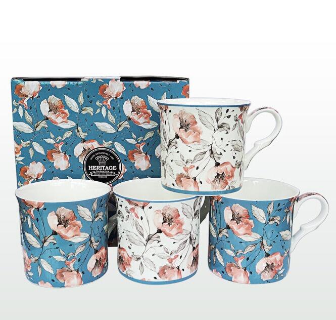 Heritage Bone China - Windrush Mugs - Set of 4 Gift Boxed