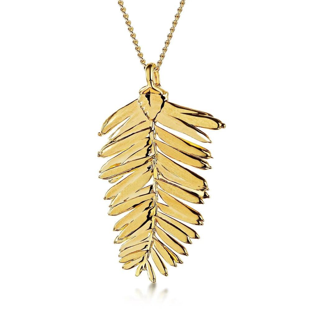 Shrieking Violet Gold Plated Leaf Necklace - Redwood