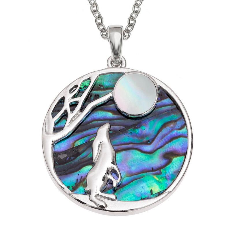 Tide Jewellery Paua & Mother of Pearl Moon Gazing Hare Necklace