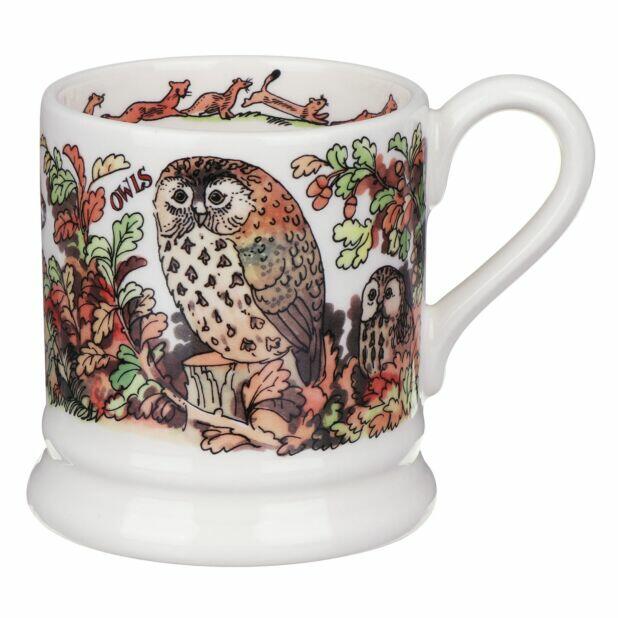 Emma Bridgewater In The Woods Owl & Stoat Half Pint Mug