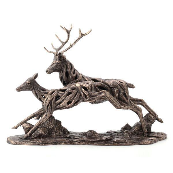 Genesis Fine Arts - Running Deer Driftwood Style Bronze