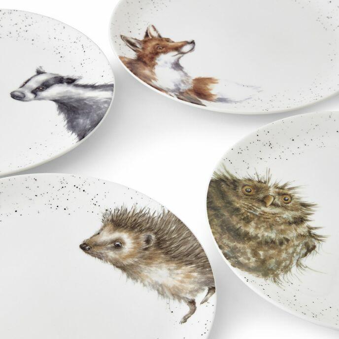 Wrendale - Coupe Plate 26.7cm 10.5inch Assorted Set of 4