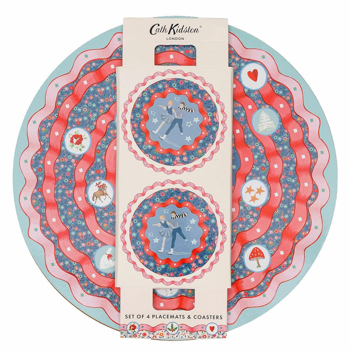 Cath Kidston Xmas Journey Placemats & Coaster Set of 4