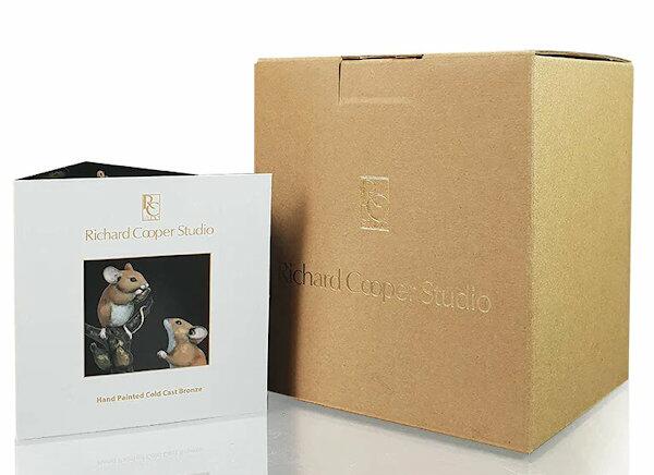 Cold Cast Bronze Hand Painted Mouse on Toadstool by Michael Simpson