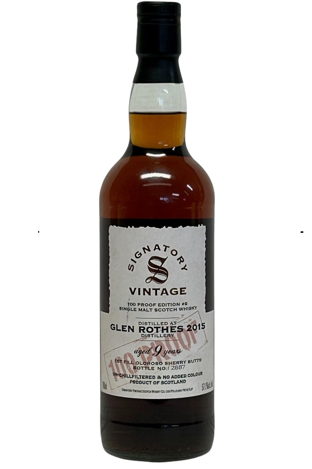 Glen Rothes 2015 8 Year Old 100 Proof Signatory Vintage