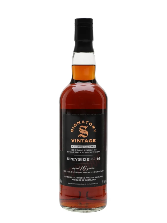Signatory Vintage Speyside (GL) 16 Year Old 100 Proof Exceptional Cask ...