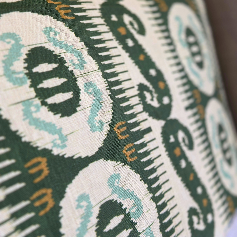 Green Nomad Stripe Linen Fabric