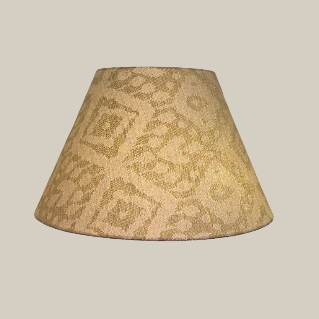 50cm Coolie Lamp Shade in Gold / Natural IKAT