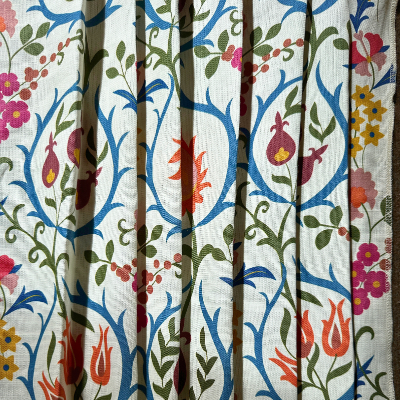 Tashkent Suzani Irish Linen Fabric