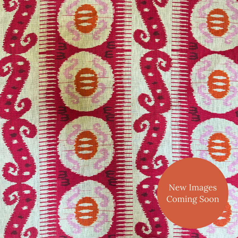 Pink Nomad Stripe Linen Fabric