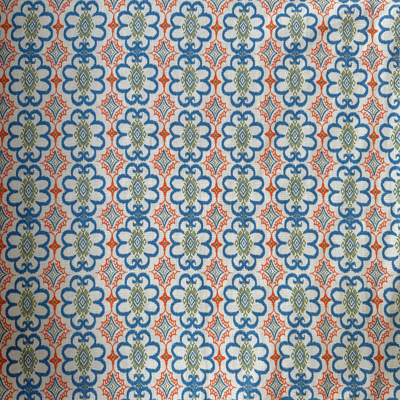 Khiva Irish Linen Fabric in Blue