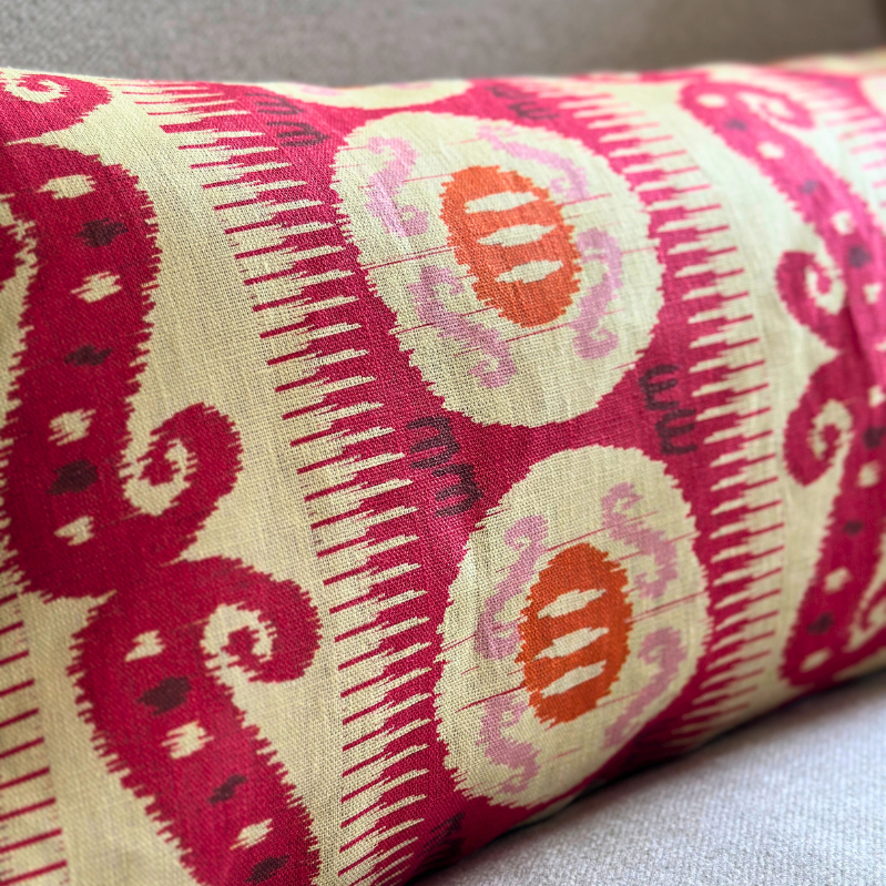 Pink Nomad Stripe Linen Fabric