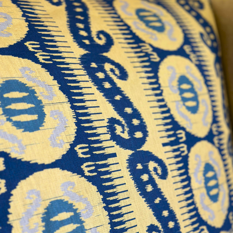 Blue Nomad Stripe Linen Fabric