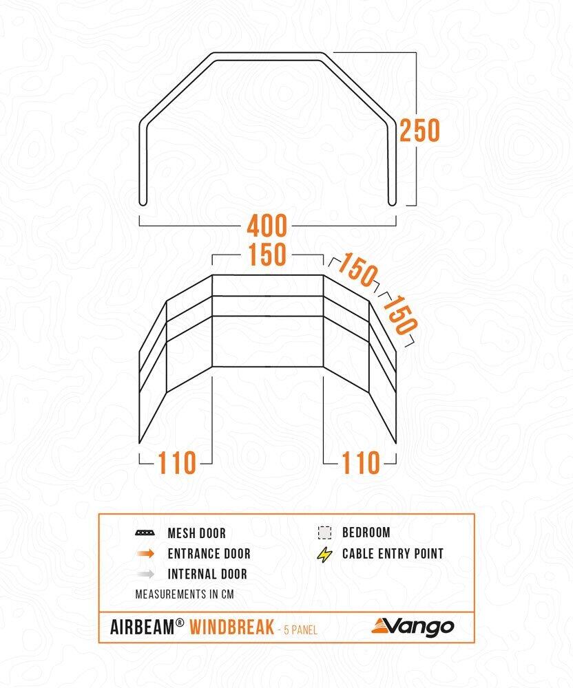Vango AirBeam Windbreak 5 Panel Elements ProShield | Awning Additions