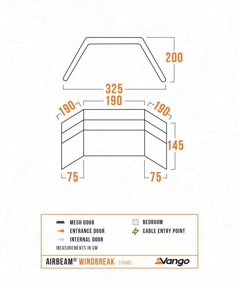 Vango AirBeam Windbreak 3 Panel Elements ProShield | Awning Additions