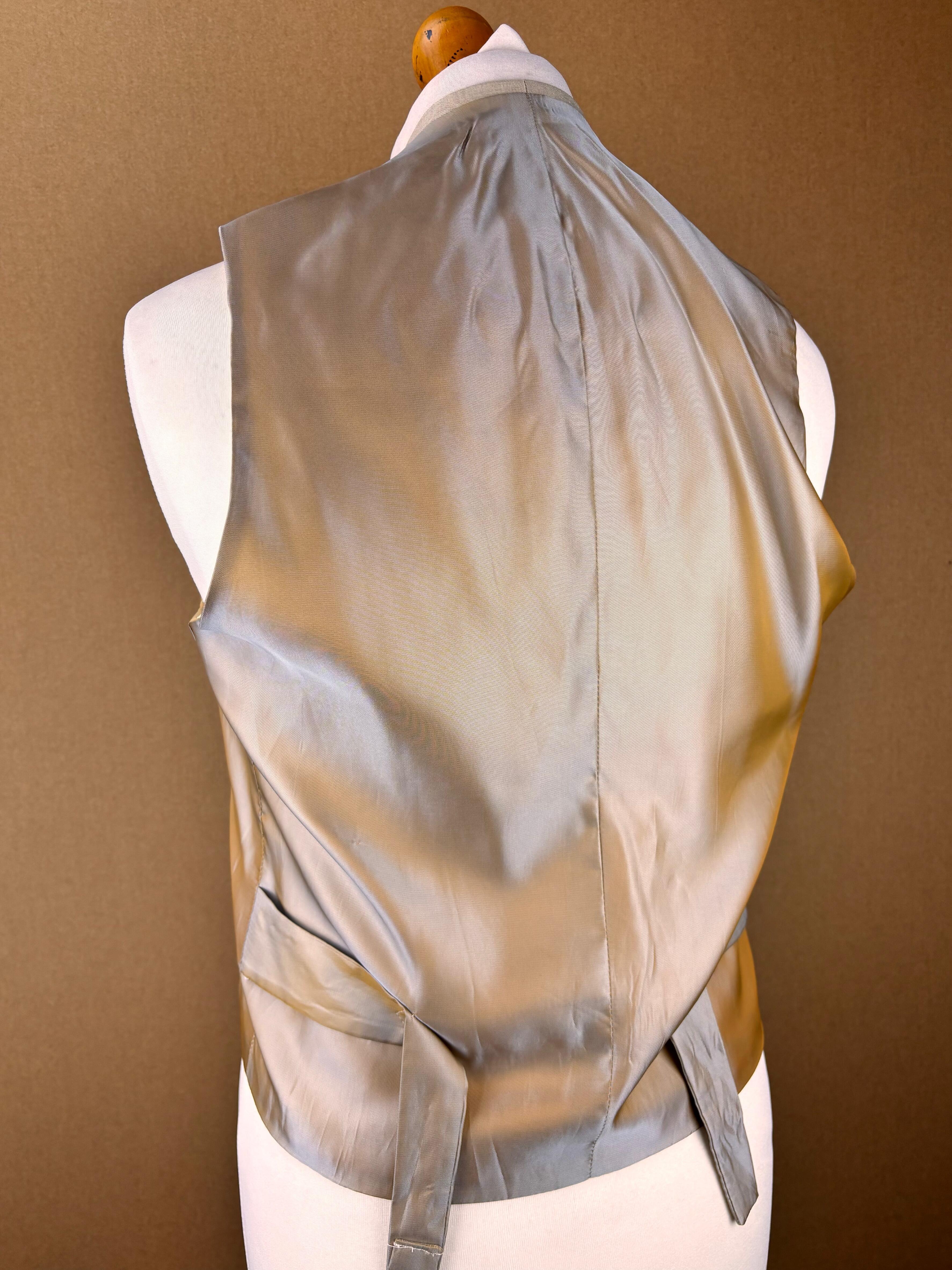 New buff double breasted morning waistcoat size 38 40 10439