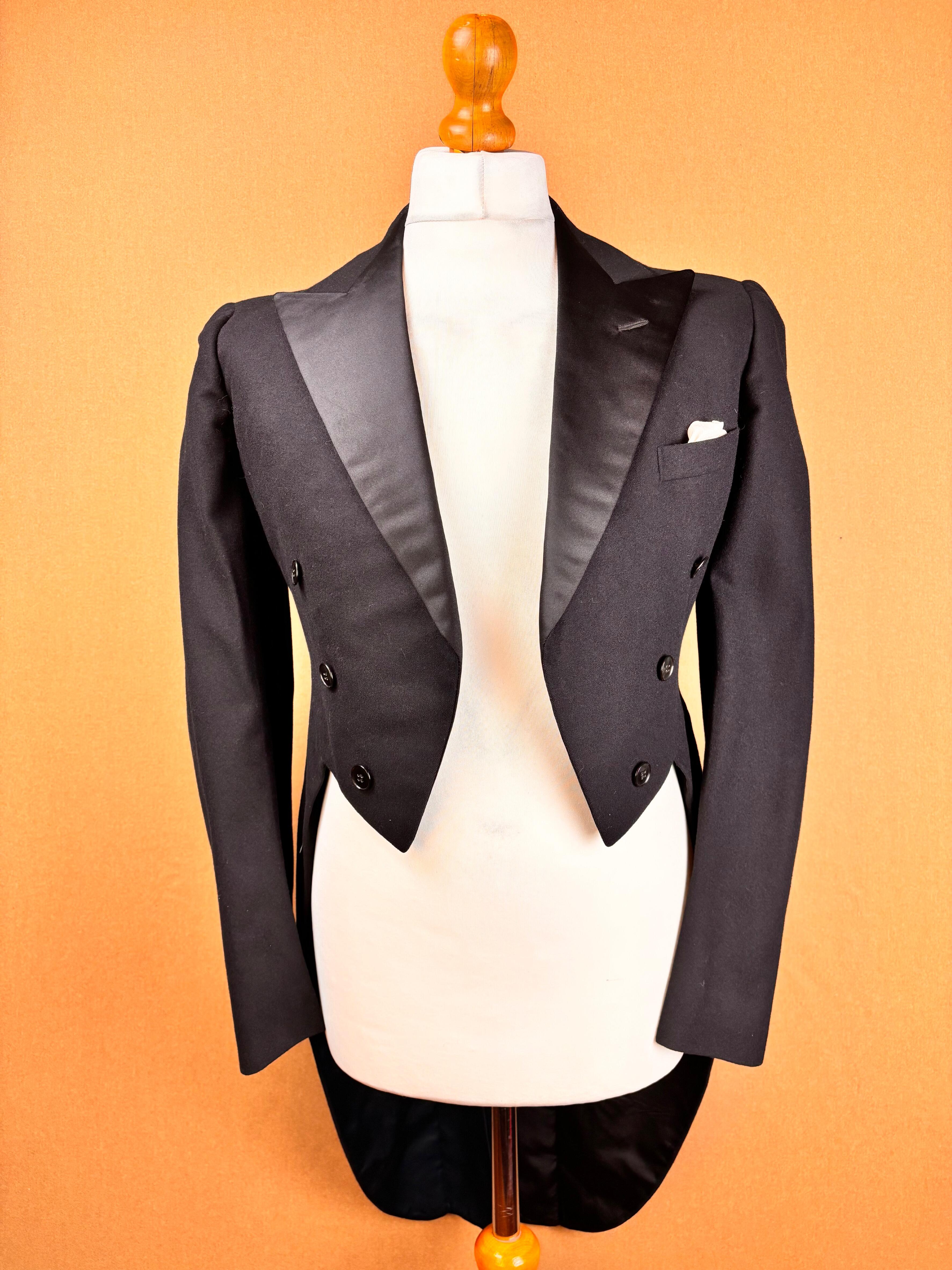 SAKS 1930's white tie evening tails suit size 38
