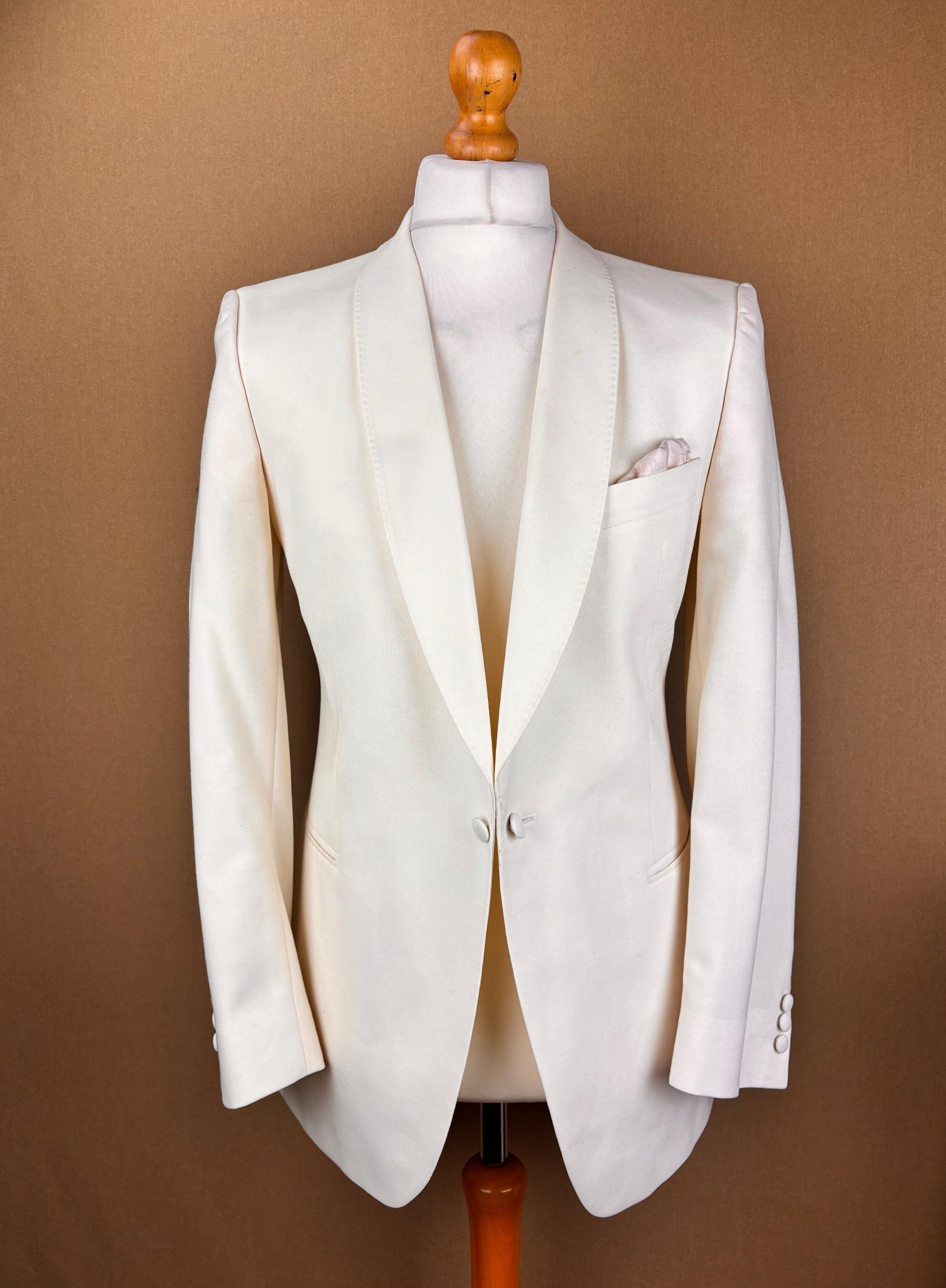 Harrods shawl collar cream tuxedo jacket size 38