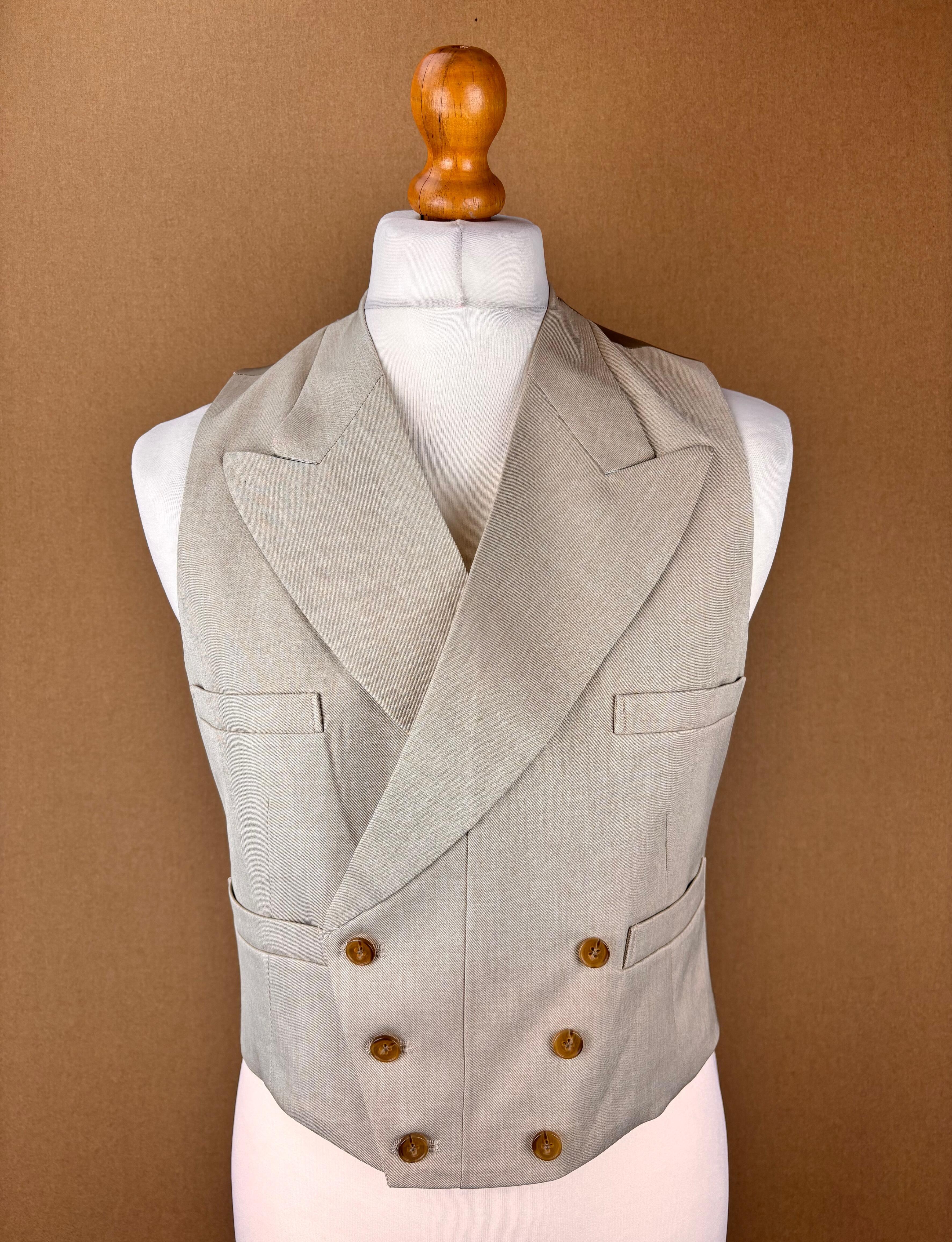 New buff double breasted morning waistcoat size 38 10142