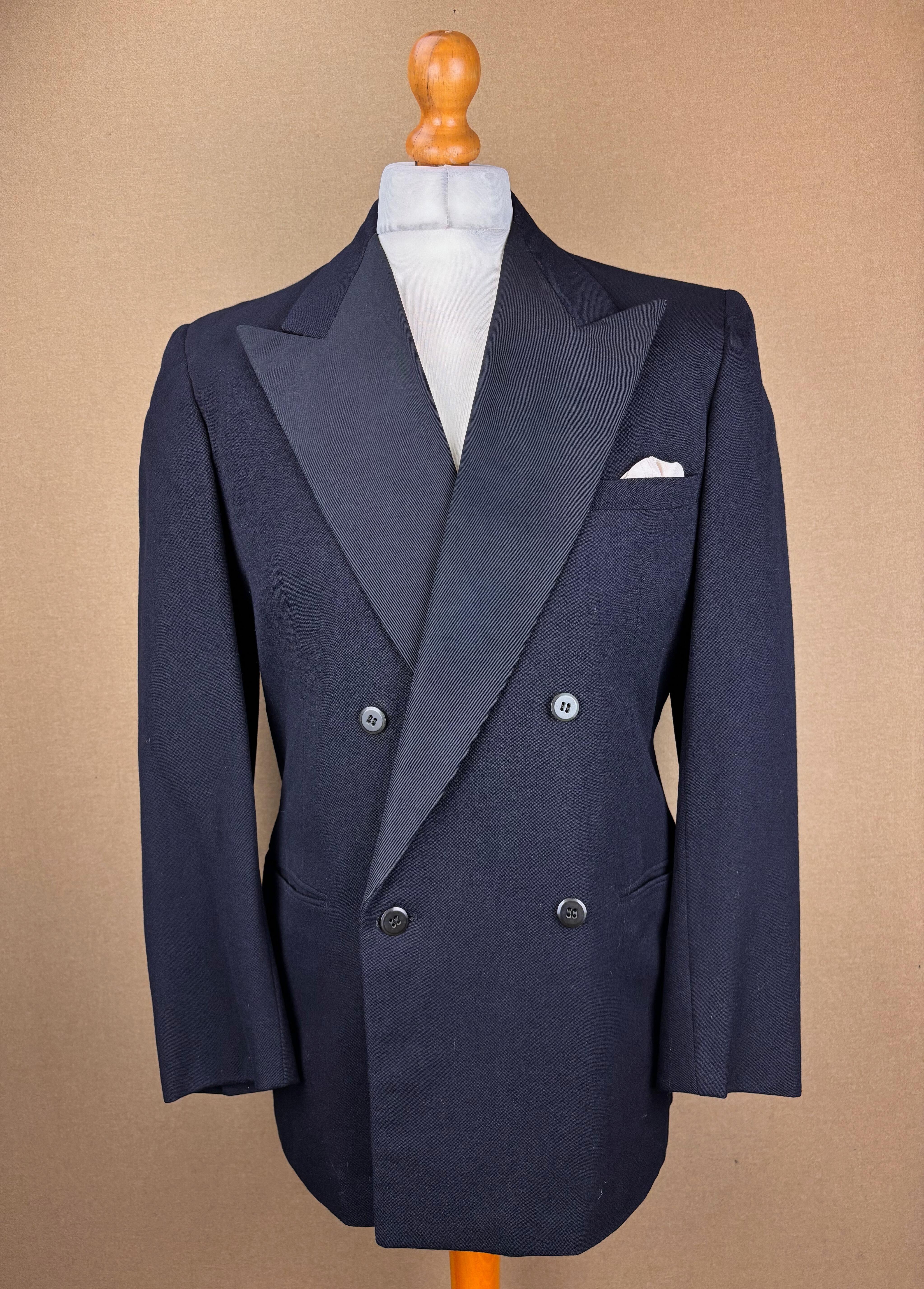 John Collier midnight blue double breasted dinner suit size 40 reg