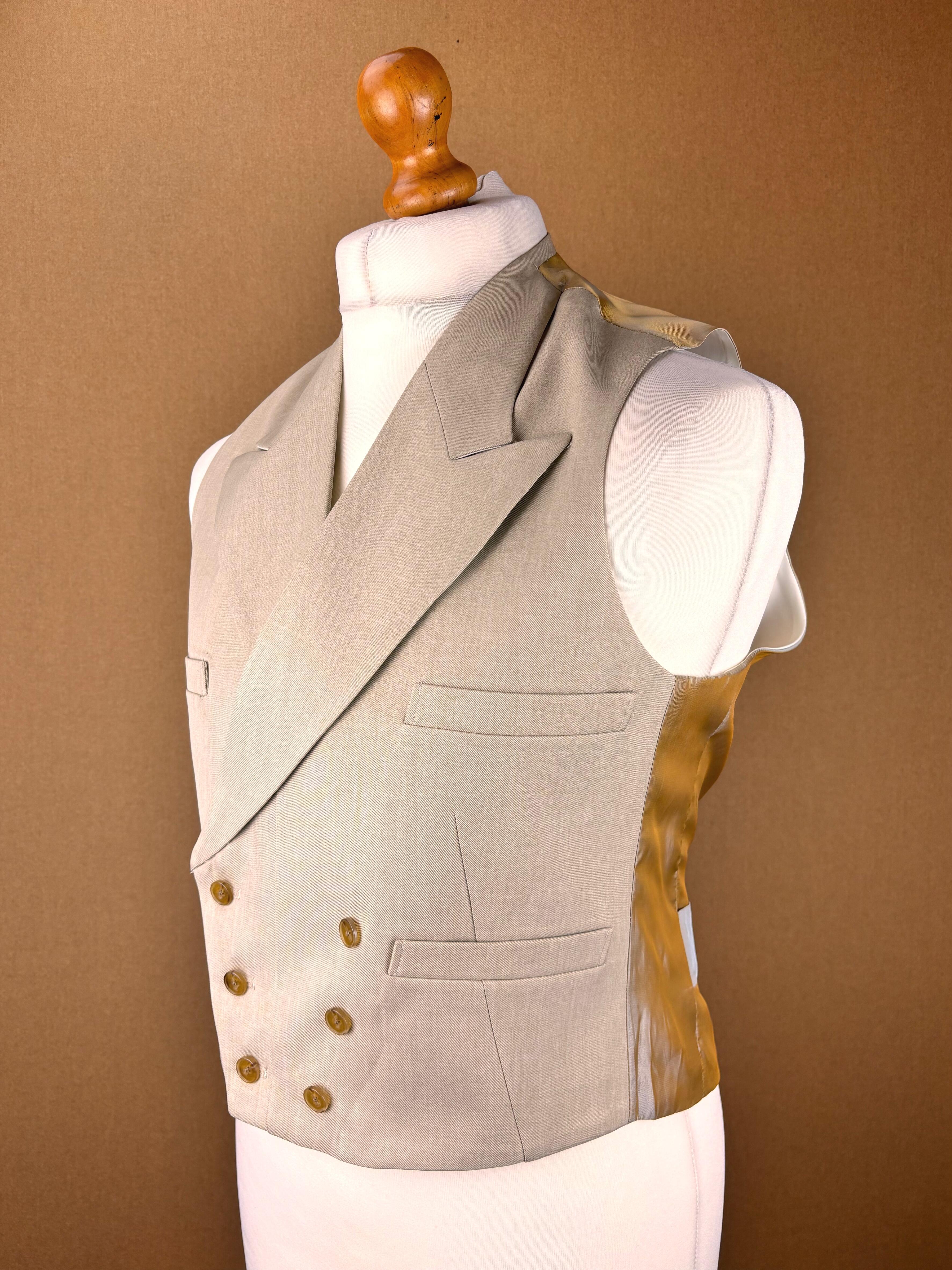 New buff double breasted morning waistcoat size 38 40 10439