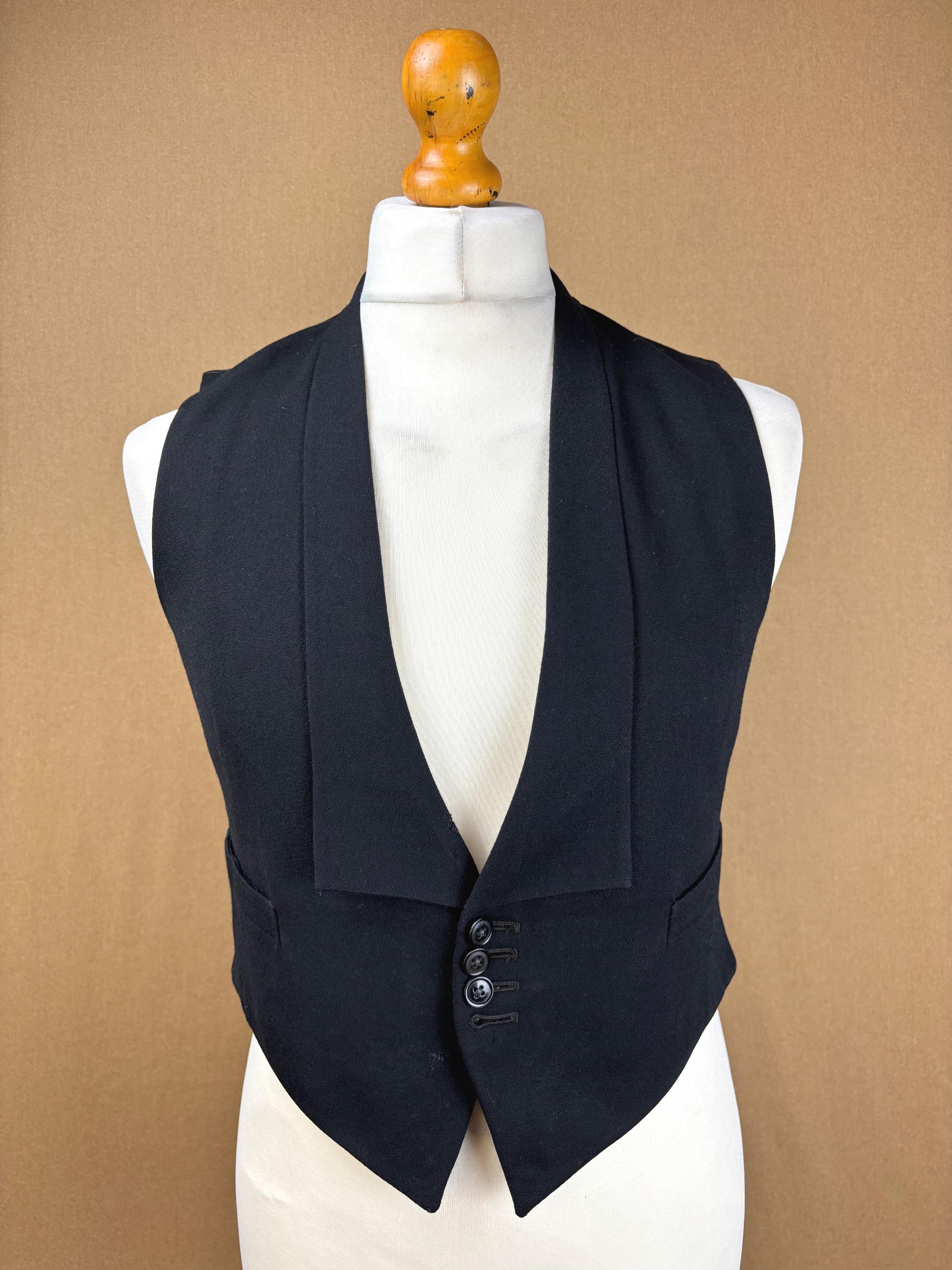 1930's bespoke black tie dinner waistcoat size 38 40 short