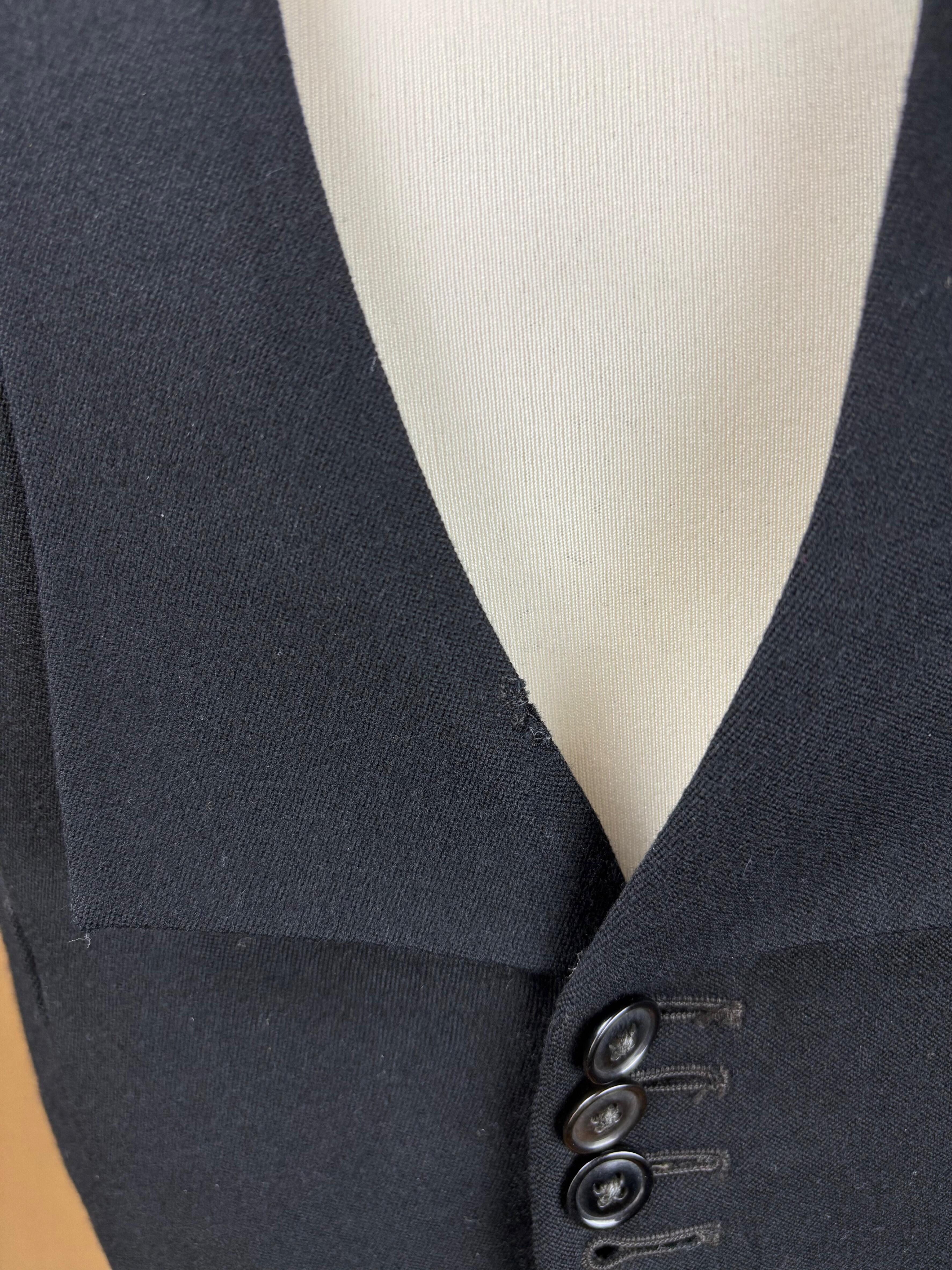 1930's bespoke black tie dinner waistcoat size 38 40 short