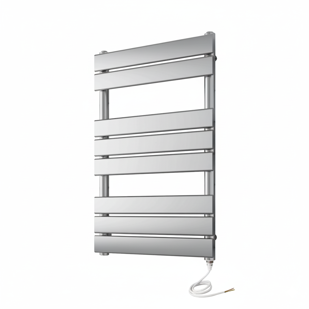 Richmond Electric Heated Towel Rail Chrome Flat Panel Bathroom Radiator ...
