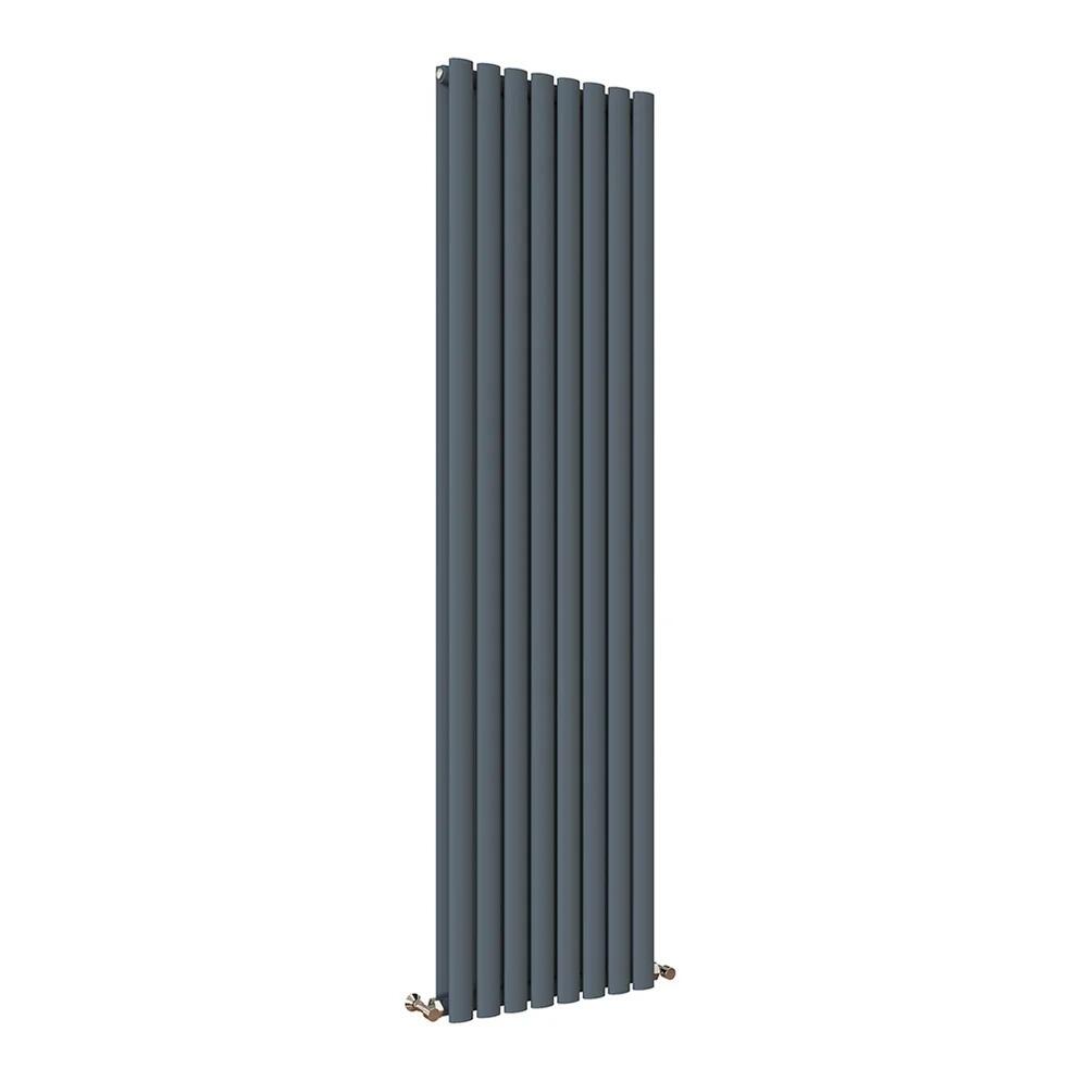 Double Tall Vertical Oval Panel Radiator Anthracite 1800mm High ...
