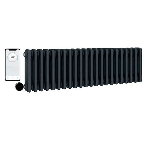 Wifi Electric Traditional Anthracite 3 Column Radiators 300mm High