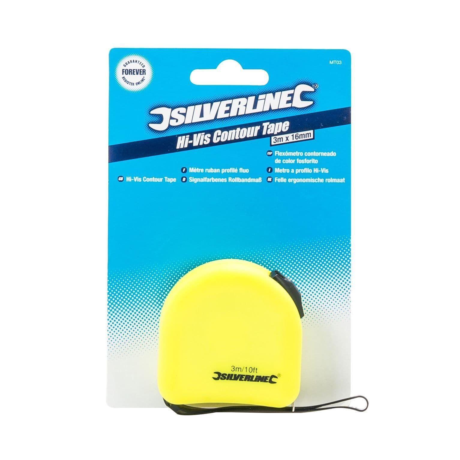 Silverline MT03 3mtr Hi-Vis Contour Tape