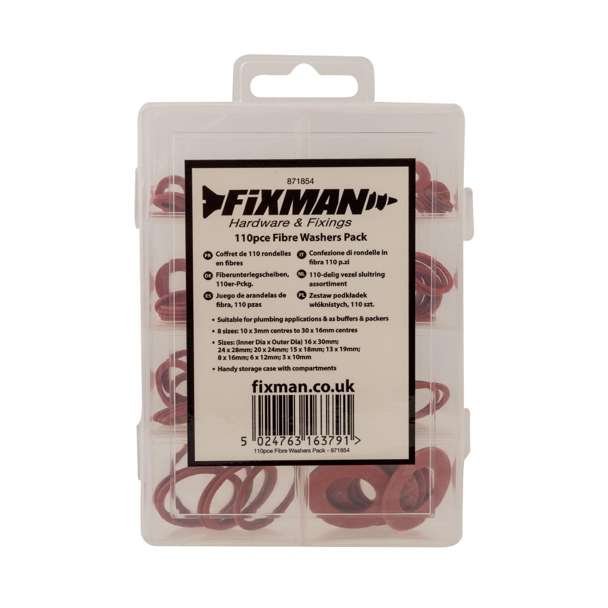 Silverline 871854 110Pce Fixman Fibre Washers Pack
