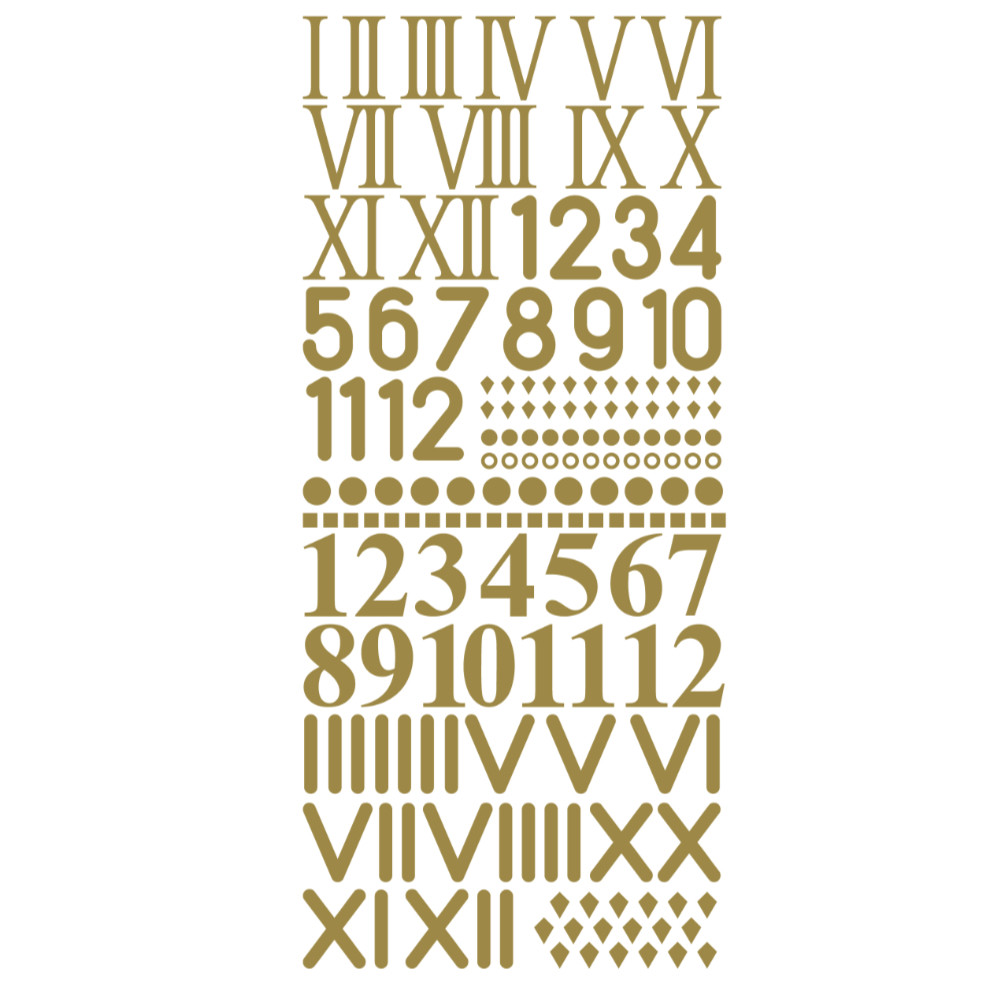 Numbers/Roman Numerals Gold 10 Sheets 311600