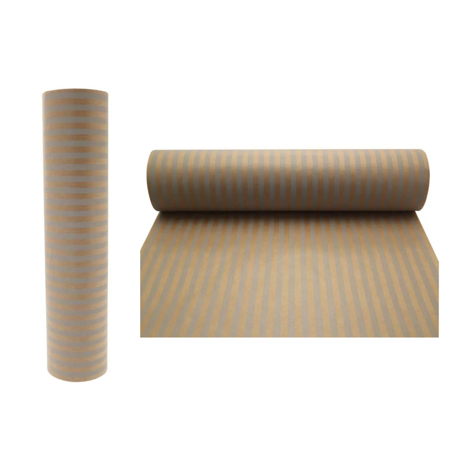 Natural/Grey Stripe Kraft Paper 50cm x 100m AP-PA3389