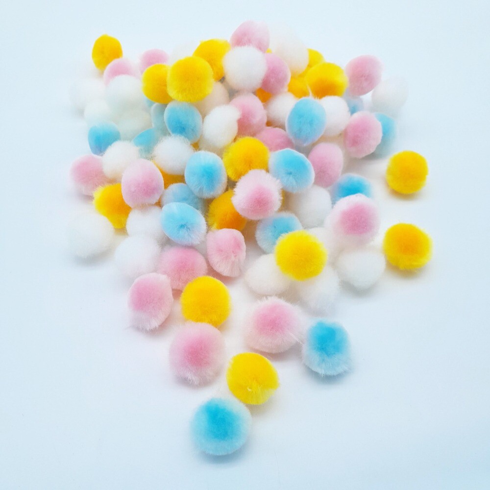 40mm Spring Colour Mix Pom-Poms 100pcs JT265SPR