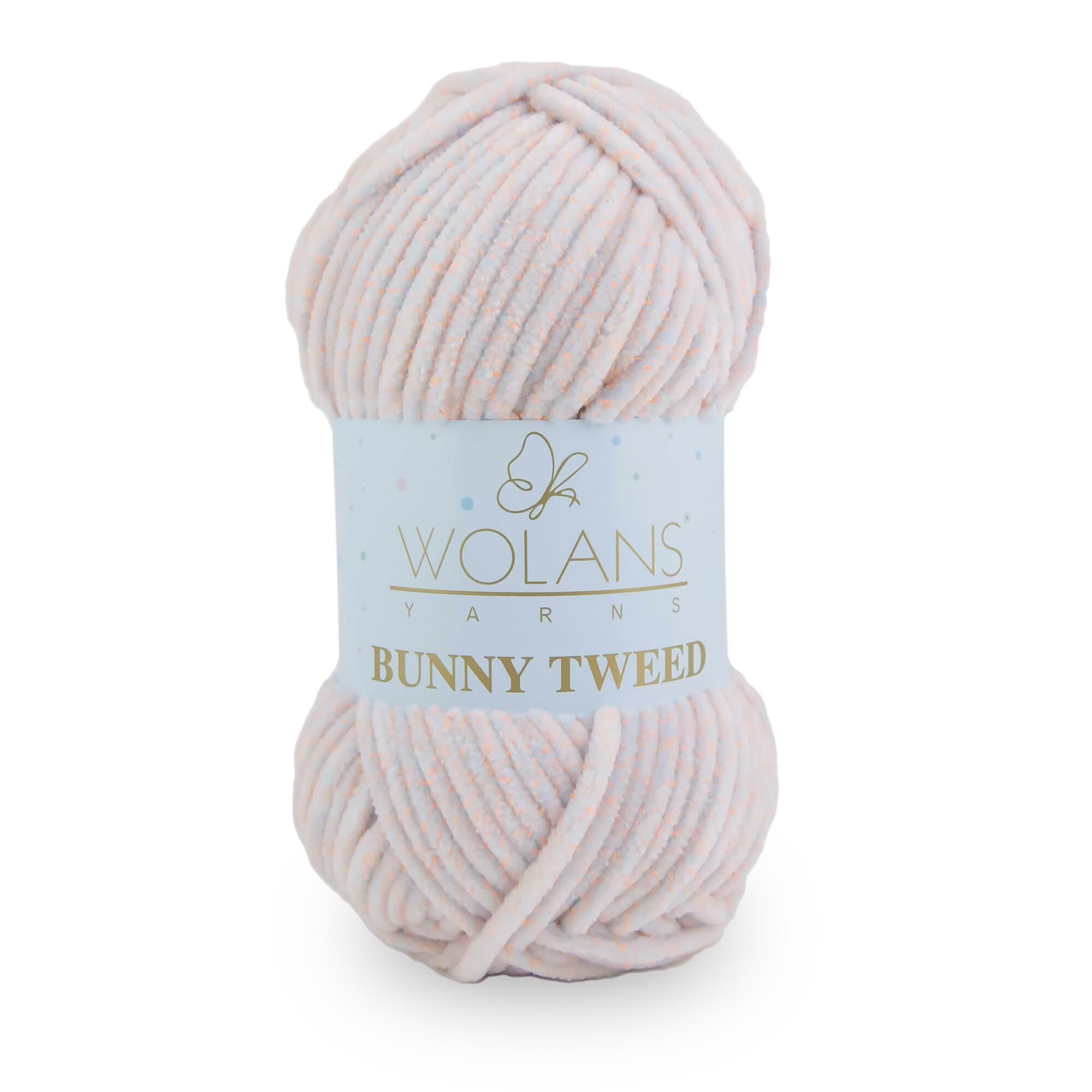 WY14007 Wolans Yarn Bunny Tweed 100% Polyester 100g x 5 Balls Pale Grey ...