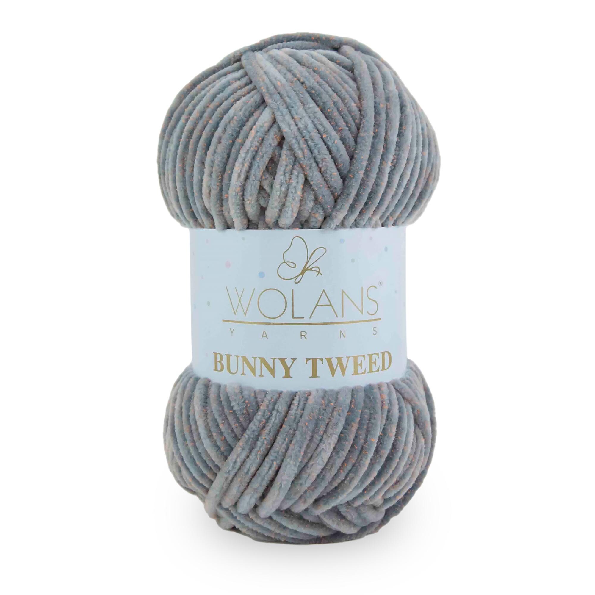 WY14013 Wolans Yarn Bunny Tweed 100% Polyester 100g x 5 Balls Mid Grey ...