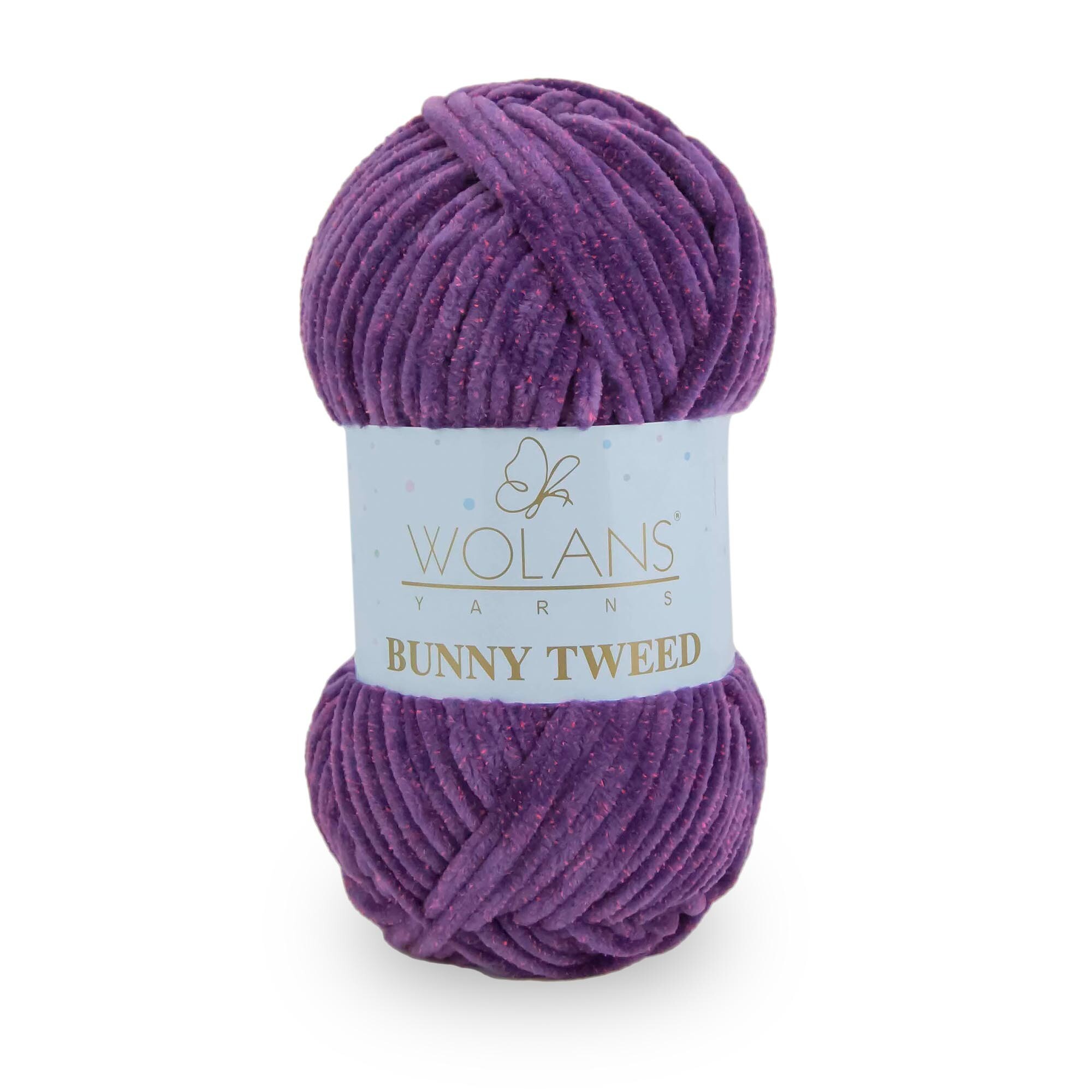 WY14027 Wolans Yarn Bunny Tweed 100% Polyester 100g x 5 Balls Purple ...