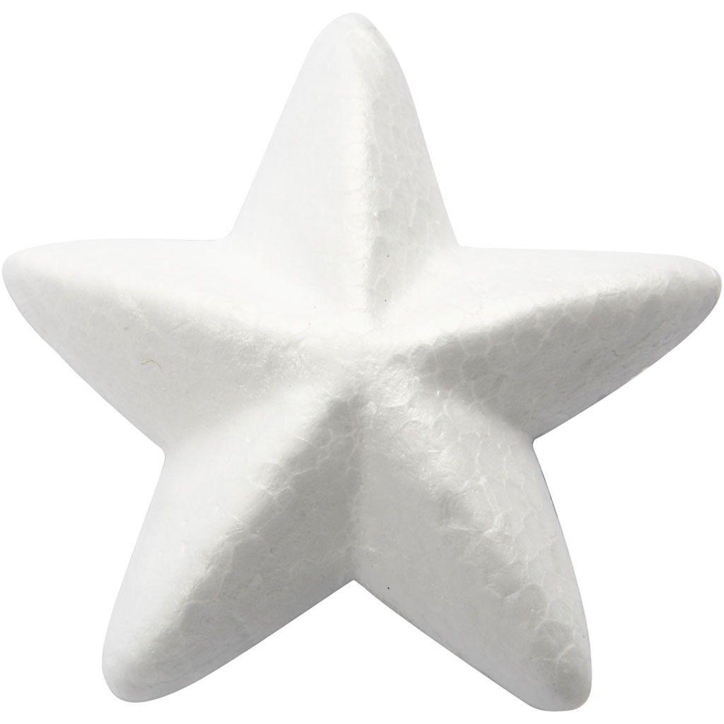 Star, W:11cm, White, Polystyrene, 25pcs - CC543290