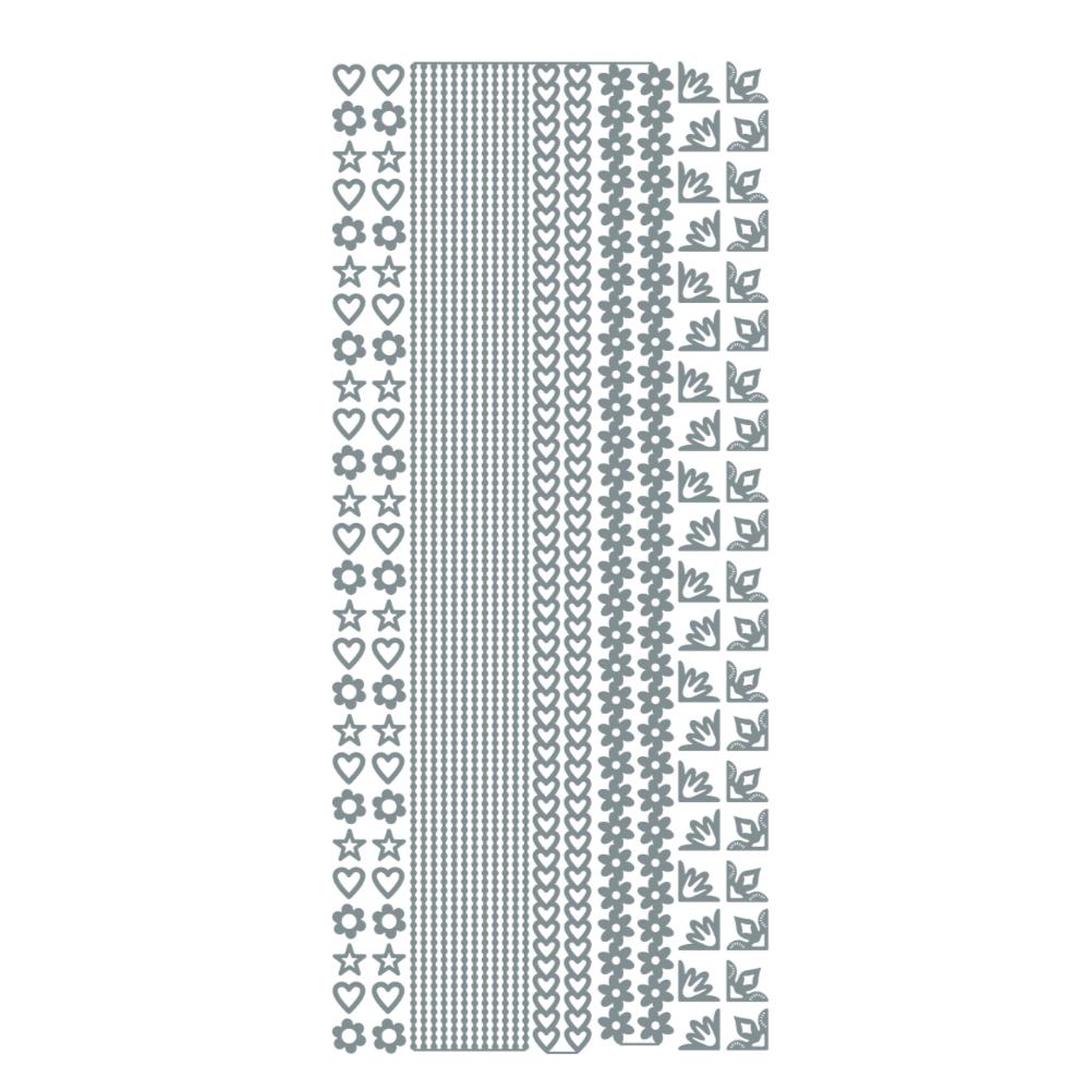 Borders & Corners Silver 10 Sheets 285001