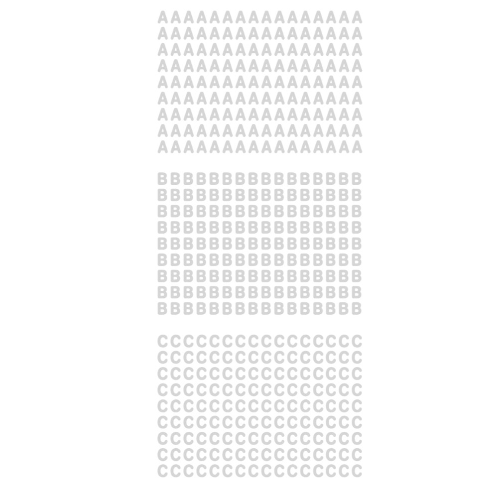 Alphabet ABC White 10 Sheets 2.2370WW