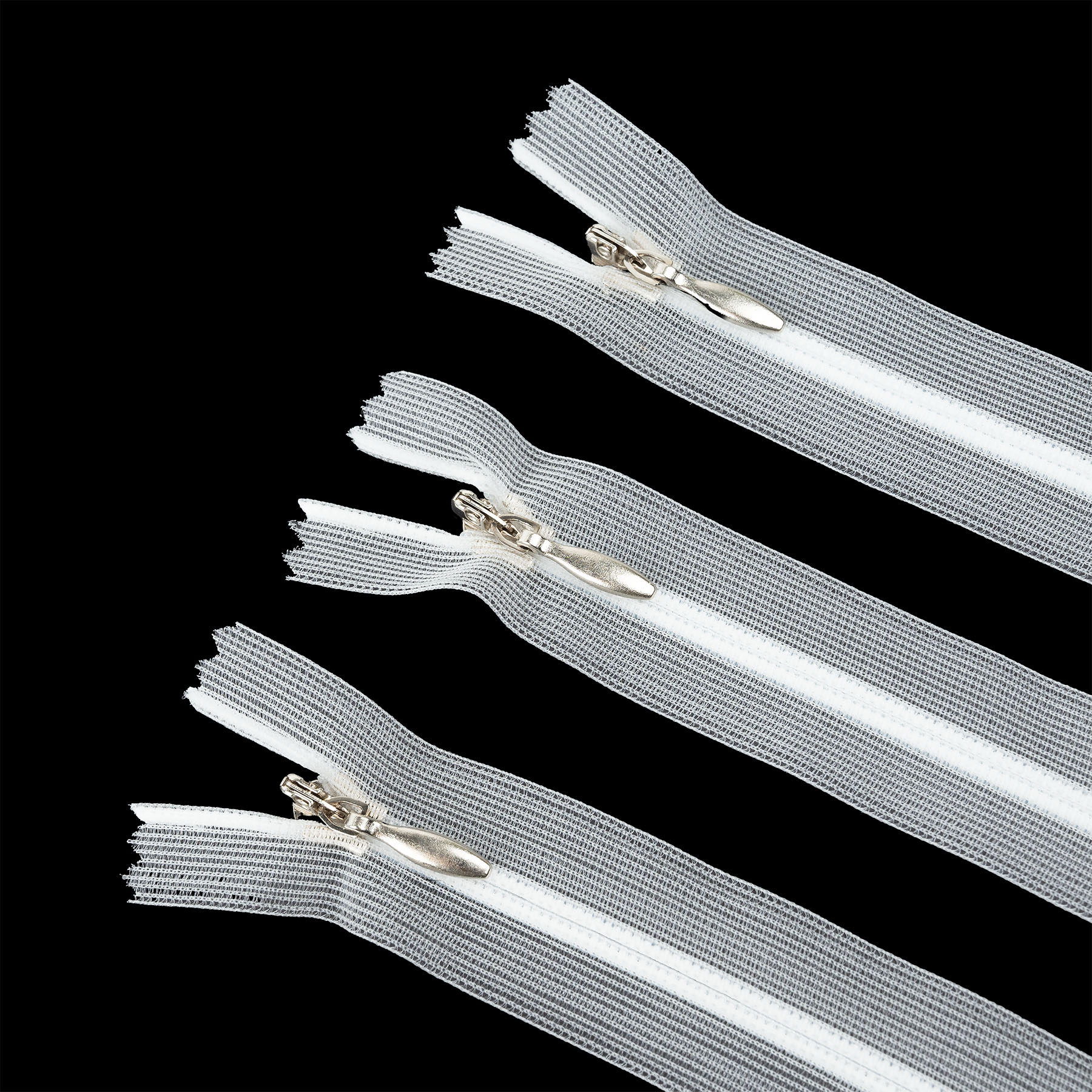 Transparent Concealed Zips 55cm x 100pcs TRC055