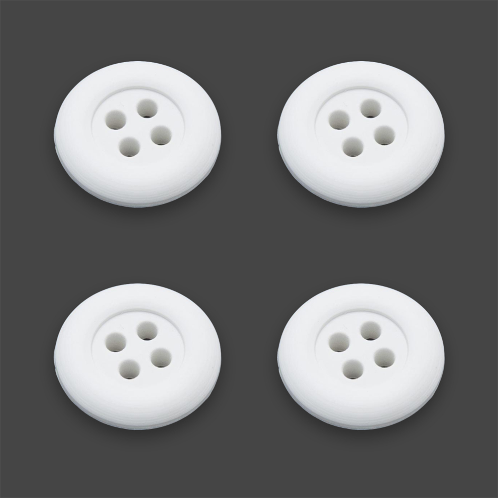 Rubber Buttons Size 30 White 50 Piece Bag CV10030