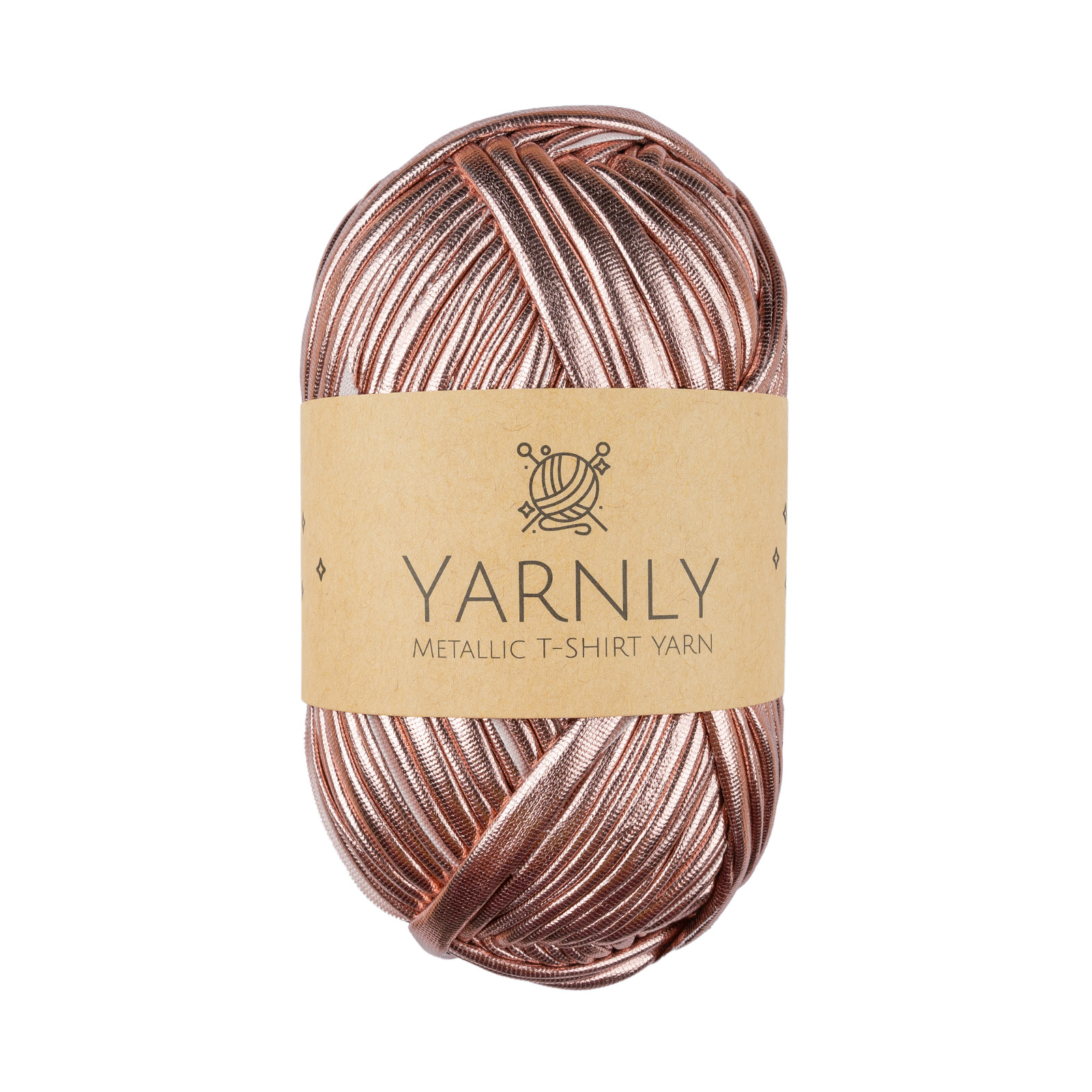 Metallic T-Shirt Yarn Rose Gold 100g Ball YN-MTS100-08 Wholesale Yarn