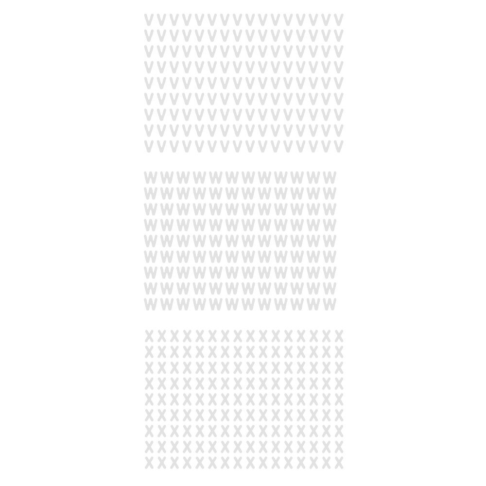 Alphabet VWX White 10 Sheets 2.2440WW