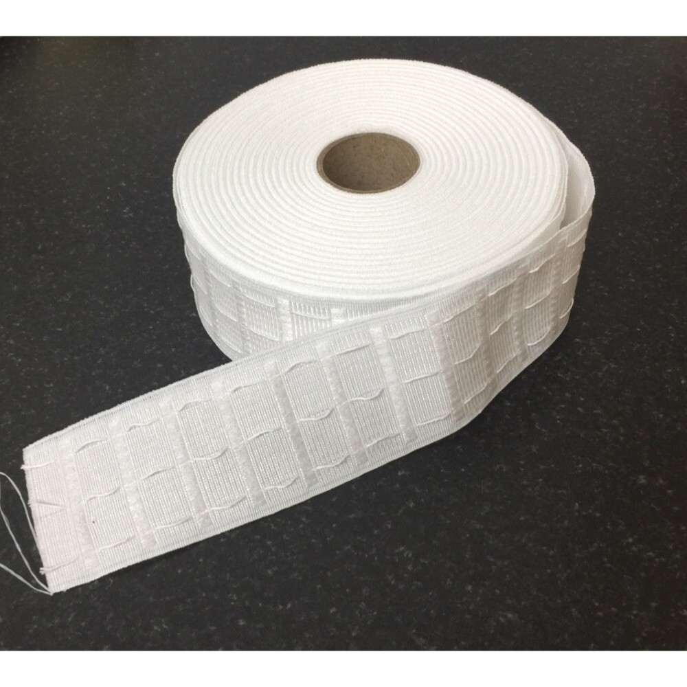 Curtain Tape Velcro Compatible White 75mm x 50 Metre Roll VC003-50R