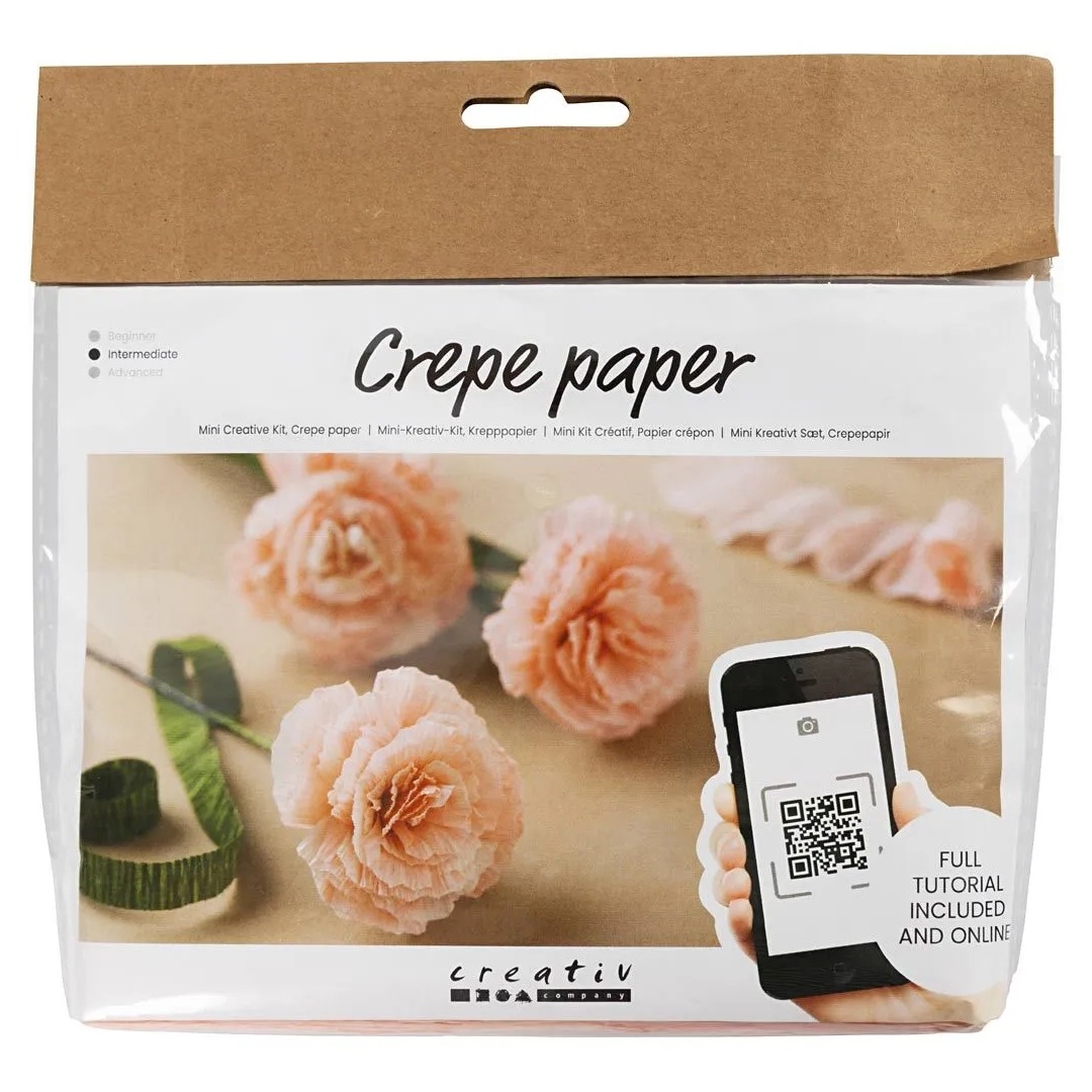 Mini Craft Kit Crepe Paper - Carnations - Crêpe ratio: 180%, 105g ...