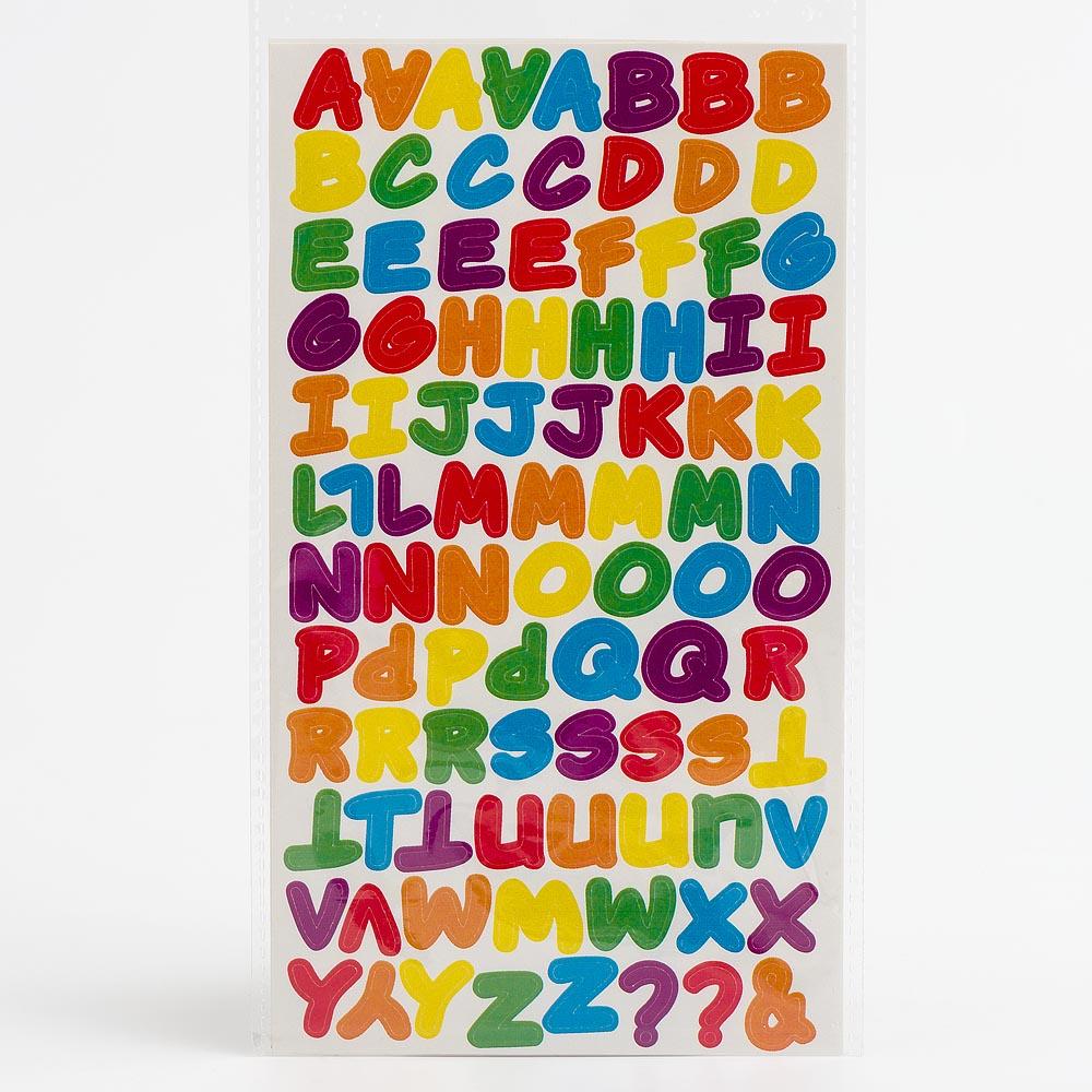 Alphabet/Number Stickers Rainbow 2 Sheets IO-HM054