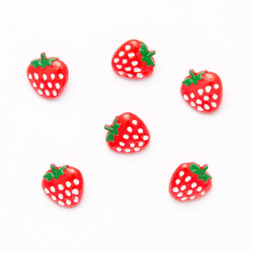 Painted Strawberry Buttons 50 Piece Bag 134026-01