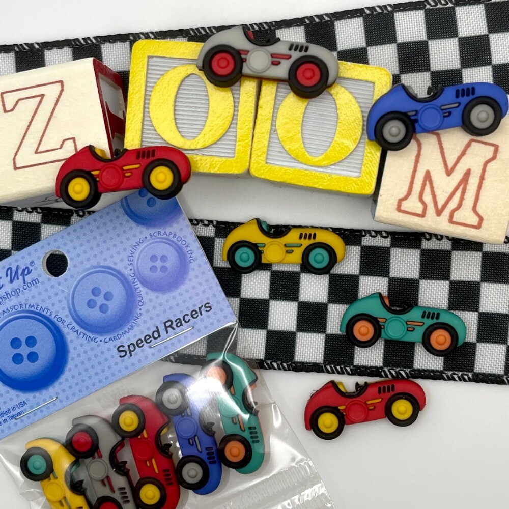 DIU10409- Dress It Up! Buttons - Speed Racers